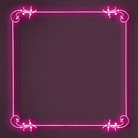 Neon pink filigree frame border | Premium PSD - rawpixel