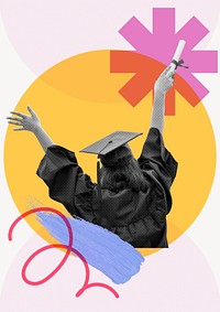 Female graduate illustration, colorful education | Premium Photo ...