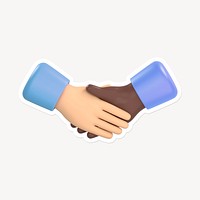 Diverse handshake, 3D white border | Free Photo - rawpixel