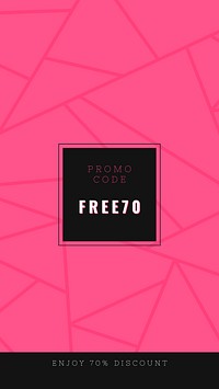 Vector Promo code 70% pink | Premium Vector Template - rawpixel