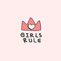 Crown girls rule vector | Premium Vector - rawpixel