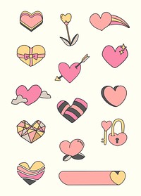 Pink heart design collection vector | Premium Vector - rawpixel