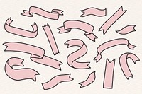 Hand drawn ribbon collection vector | Premium Vector - rawpixel
