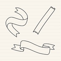 Hand drawn ribbon collection vector | Free Vector - rawpixel