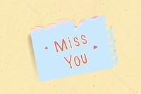 Miss you typography torn paper | Premium Vector - rawpixel