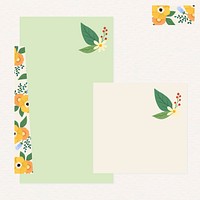Floral note papers vector | Premium Vector - rawpixel