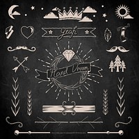 Hand drawn vintage element vector | Premium Vector - rawpixel