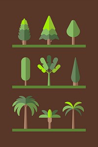 Green botany flat tree collection | Premium Vector - rawpixel