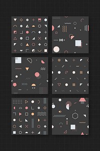 Black Memphis pattern wallpaper vector | Premium Vector - rawpixel