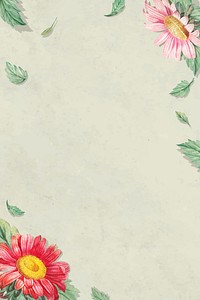 Gerbera daisy pattern frame vector | Premium Vector - rawpixel