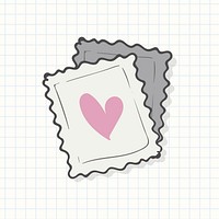 Pink heart hand drawn stamp | Premium PSD - rawpixel