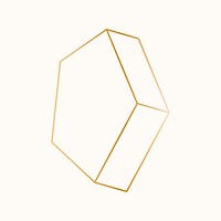 Minimal gold pentagonal prism shape | Free Vector - rawpixel
