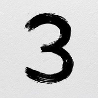 Number 3 brush stroke style | Premium Vector - rawpixel
