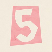 Number 5 font paper cut | Premium PSD - rawpixel