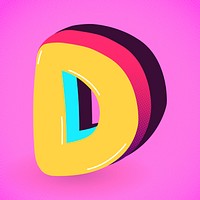 Letter D yellow vector funky | Premium Vector - rawpixel