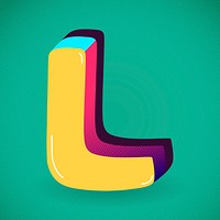 Psd letter L bold funky | Premium PSD - rawpixel