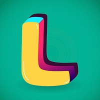 Letter L vector yellow funky | Premium Vector - rawpixel