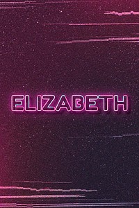 Elizabeth word art vector neon | Free Photo - rawpixel