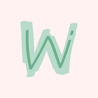 W letter doodle lettering typography | Premium Vector - rawpixel