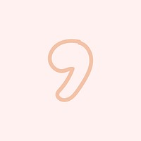 Symbol comma psd doodle font | Free PSD - rawpixel