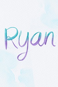 Ryan psd name word pastel | Premium PSD - rawpixel