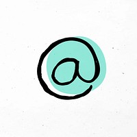 Green @ sign email doodle | Free Photo - rawpixel
