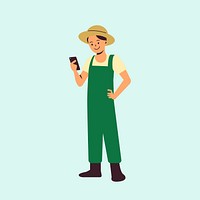 Farmer using technology agriculture illustration | Premium Photo ...