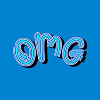 Handwritten OMG blue psd retro | Premium PSD - rawpixel