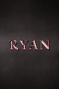 Ryan typography metallic rose gold | Free Photo - rawpixel