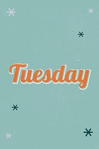 Tuesday retro word typography green | Free Photo - rawpixel