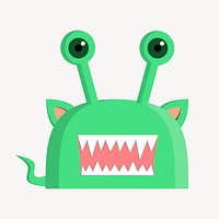 Green monster clipart, illustration vector. | Free Vector - rawpixel