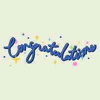 Cute congratulations script font vector | Premium Vector - rawpixel