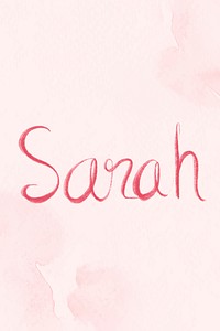 Sarah name vector word pink | Premium Vector - rawpixel