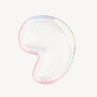 Apostrophe mark, 3D transparent holographic | Premium PSD - rawpixel