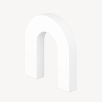 3D white u shape, geometric | Premium PSD - rawpixel