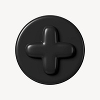Black plus sign 3D clipart | Free Photo - rawpixel