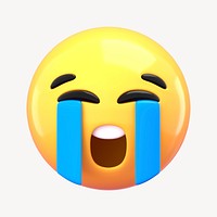 3D loud crying face emoticon | Premium Photo - rawpixel