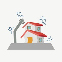 Collapsing house clipart illustration psd. | Free PSD - rawpixel