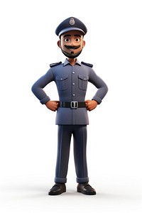 Cartoon officer white background police | Premium Photo Illustration ...