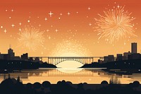 Fireworks bridge night sky. | Premium Photo Illustration - rawpixel
