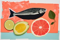 Food grapefruit plant fish. | Free Photo Illustration - rawpixel