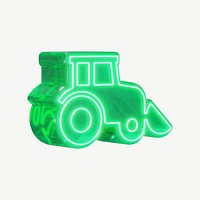 3D neon green bulldozer element, | Premium PSD - rawpixel