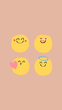 Happy emoji beige iPhone wallpaper | Premium Photo - rawpixel