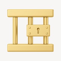 Gold prison cell, 3D illustration | Premium Photo - rawpixel