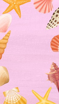 Seashell frame, pink iPhone wallpaper | Premium Photo Illustration ...