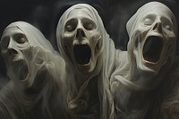 Screaming ghost faces representation spirituality | Premium Photo ...