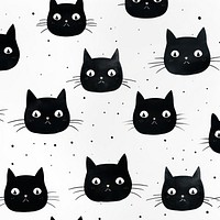 Head black cat backgrounds pattern | Free Photo Illustration - rawpixel