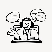 Customer service simple doodle, illustration | Premium Vector - rawpixel