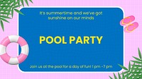 Pool party PowerPoint presentation template, | Premium Vector Template ...