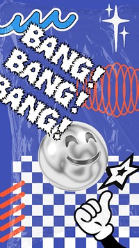 Purple y2k collage, bang! typography | Free Photo Illustration - rawpixel